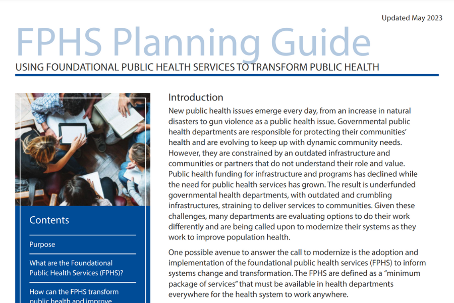 Foundational Public Health Services Planning Guide - Public Health ...